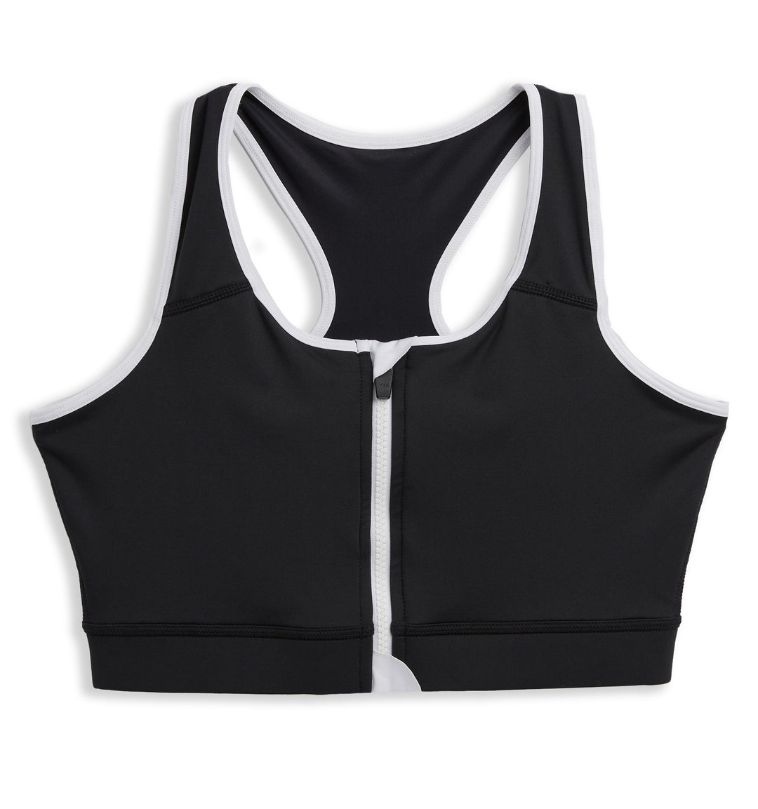 Swim Racerback Zip Compression Top - Black Novelty – tomboyx