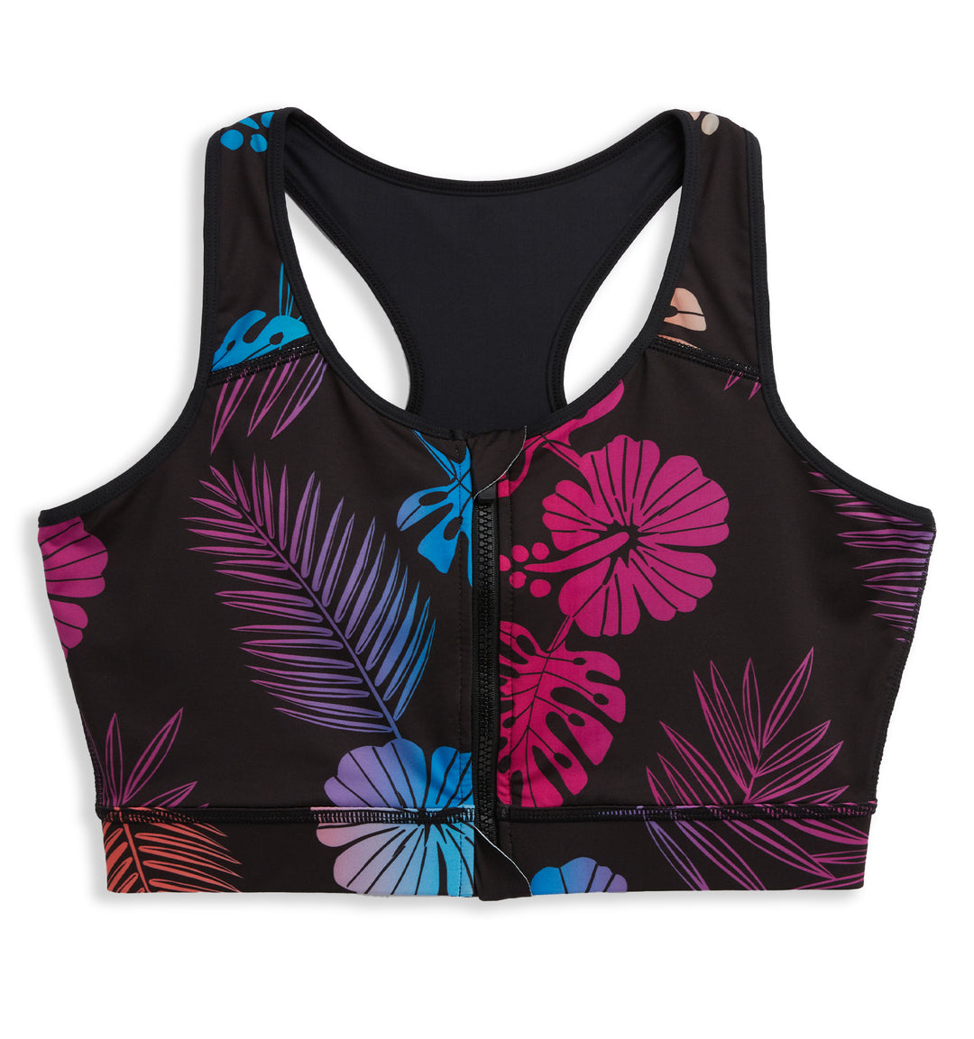 Swim Racerback Zip Compression Top - Tropadelic – tomboyx