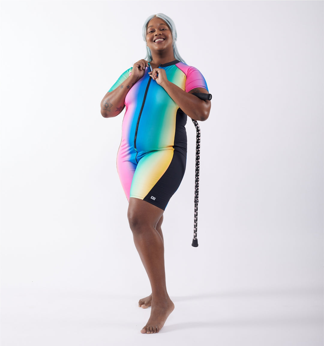 Swim 6" Unisuit - Melting Rainbow – tomboyx