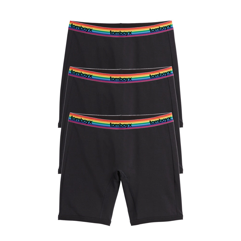 9" Boxer Briefs 3-Pack - Cotton Black Rainbow Logo – tomboyx