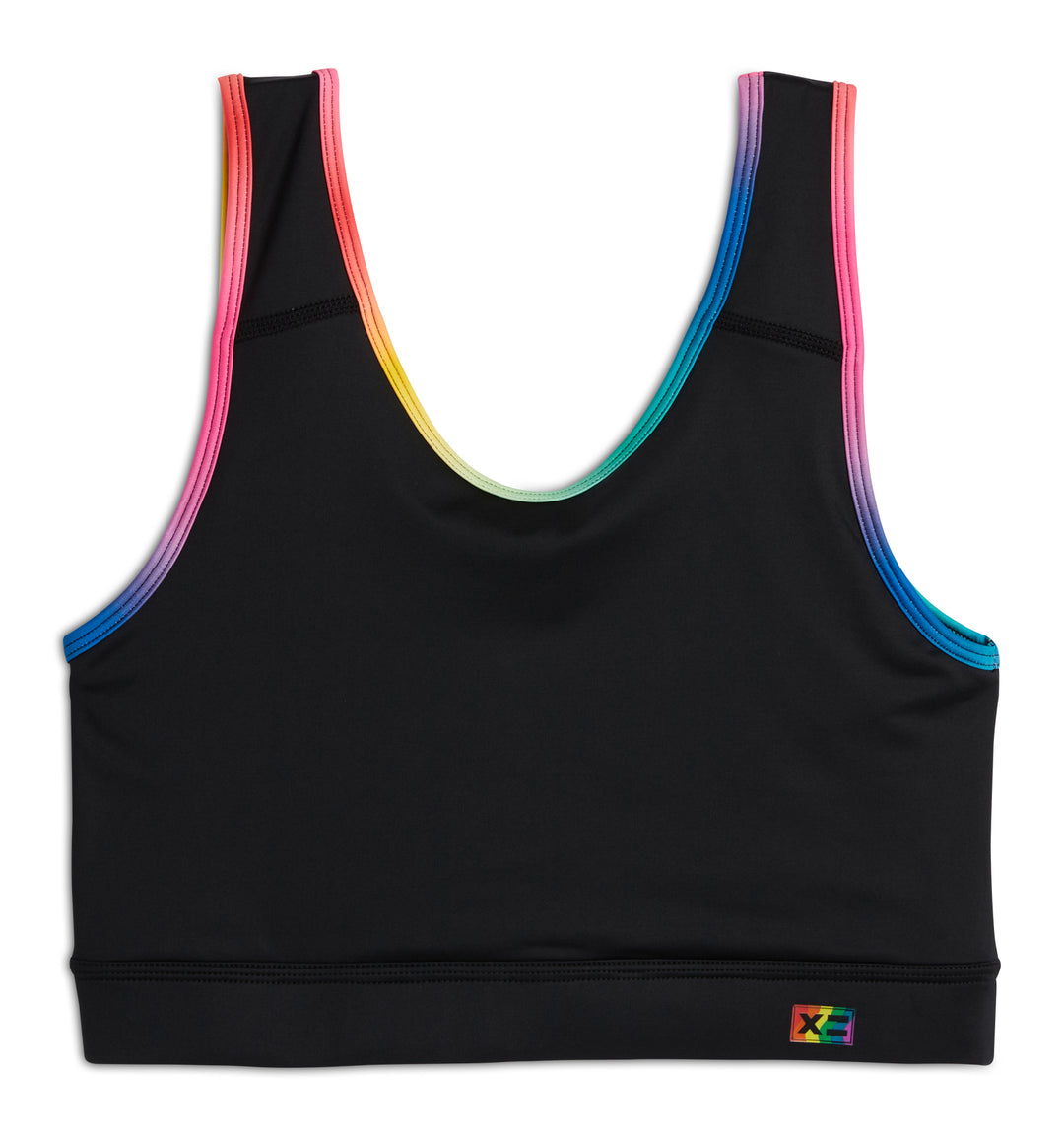 Swim Sport Compression Top - Black Rainbow Ombre – tomboyx