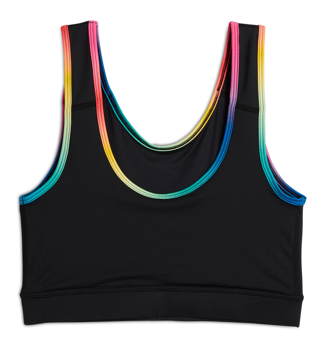 Swim Sport Compression Top - Black Rainbow Ombre – tomboyx