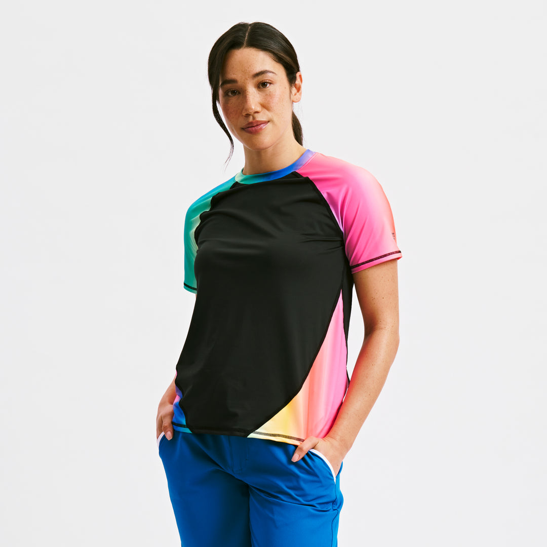 Swim Reversible Plunge Top - Melting Rainbow – tomboyx