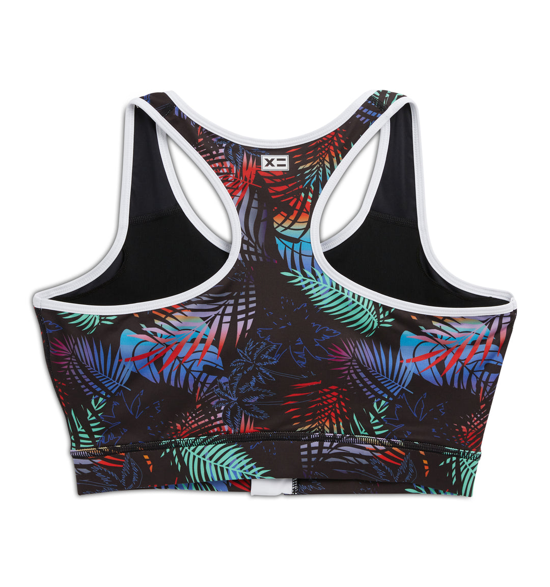 Swim Racerback Zip Compression Top - Palm Dreams – tomboyx