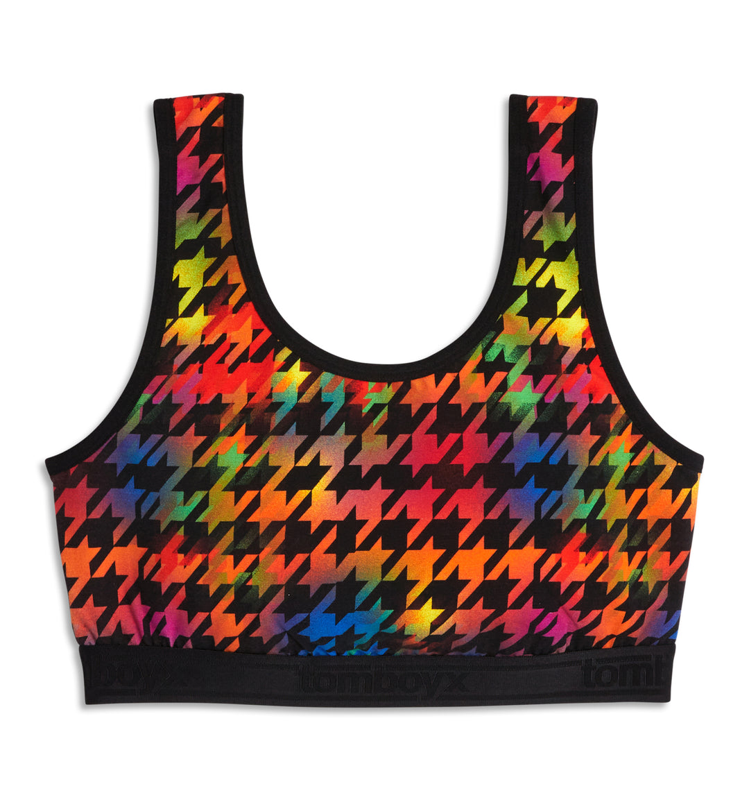 Essentials Soft Bra - Rainbow Houndstooth – tomboyx