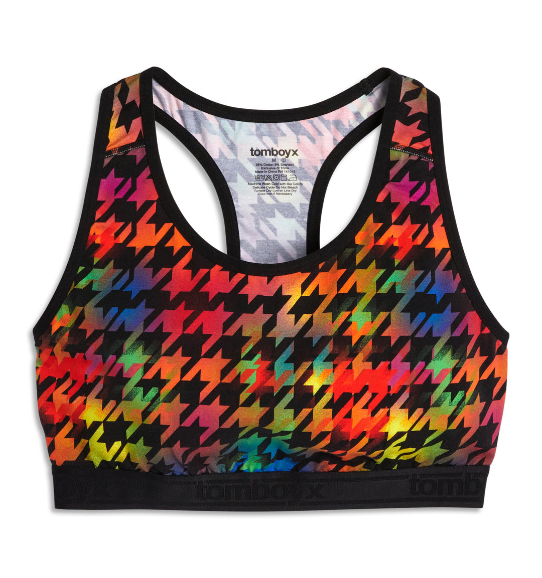 Racerback Soft Bra - Rainbow Houndstooth – tomboyx
