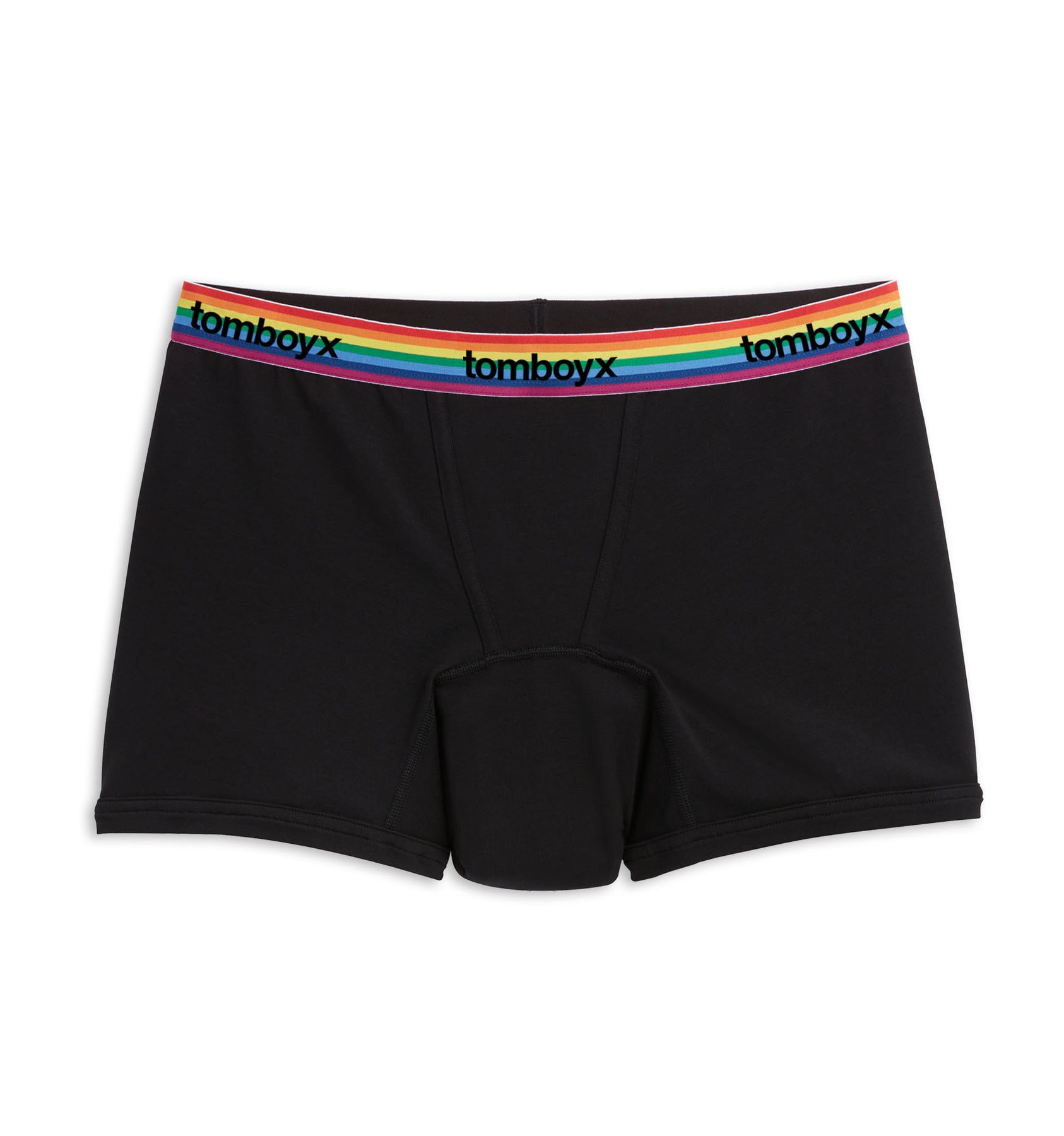 First Line Period 4.5" Trunks - Black Rainbow Logo – tomboyx